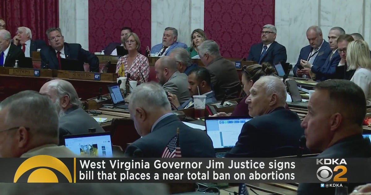 West Virginia Gov. Jim Justice signs abortion ban into law - CBS Pittsburgh