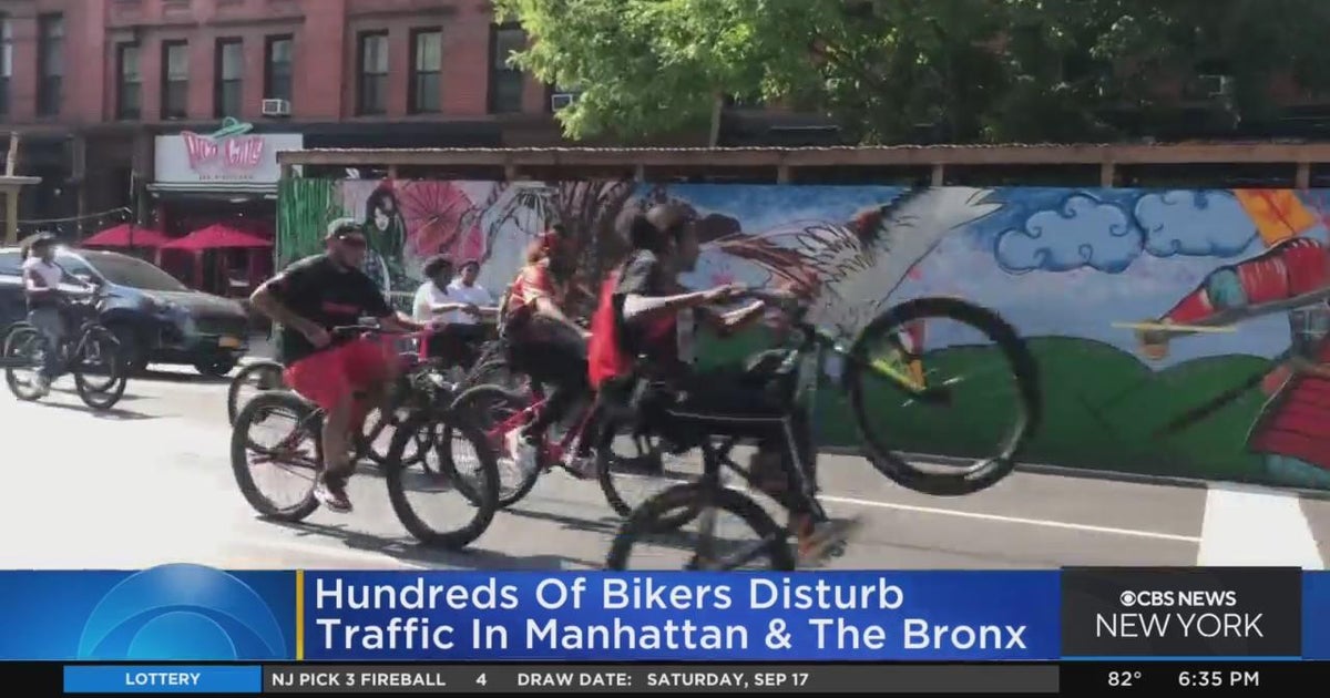 Hundreds of bikers disrupt traffic in Manhattan and the Bronx - CBS New ...