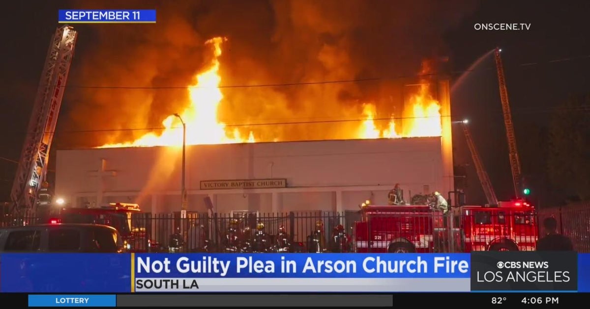 Homeless man pleads not guilty to starting fire at Victory Baptist Church in South LA - CBS Los ...