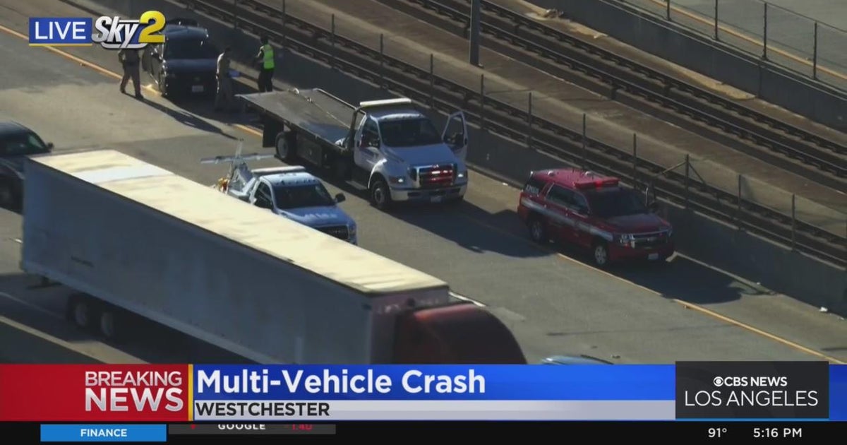 8 people hospitalized following 5-car crash in Westchester - CBS Los ...