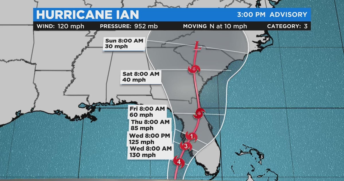 Hurricane Ian forecast to hit Florida as Category 3 storm - CBS Sacramento