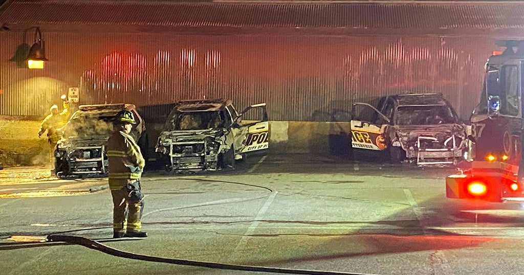 3 Pittsburgh police cruisers set on fire at training facility - CBS ...
