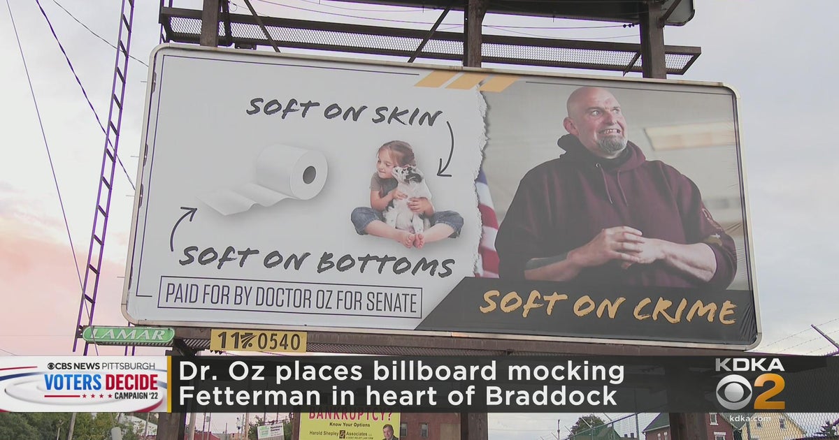 Oz campaign places billboard in Braddock - CBS Pittsburgh
