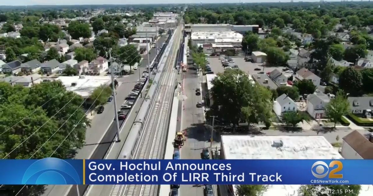 Hochul touts completion of LIRR's 3rd track - CBS New York