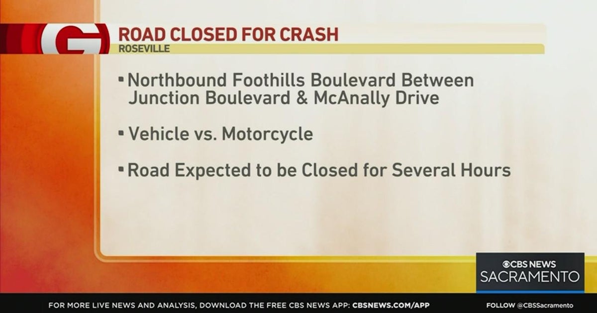Major Roseville road closed due to crash - CBS Sacramento
