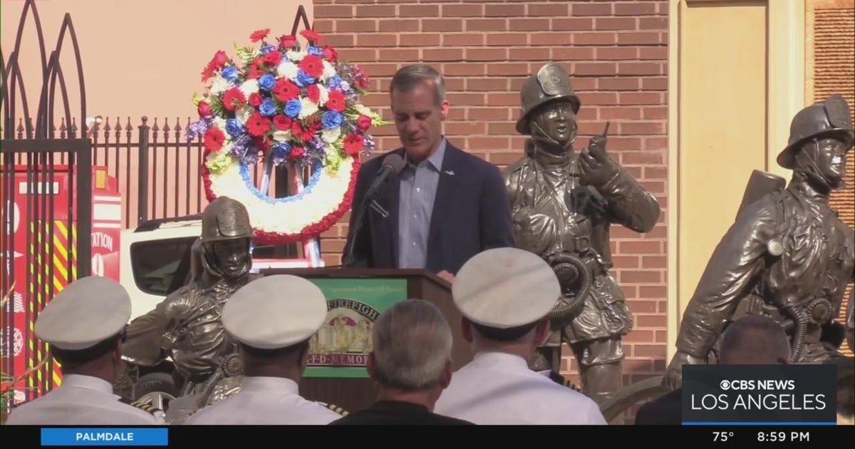 LAFD honors fallen firefighters in memorial ceremony in Hollywood - CBS ...