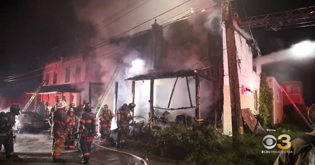 2-Alarm fire spreads through twin dwelling in Chester - CBS Philadelphia