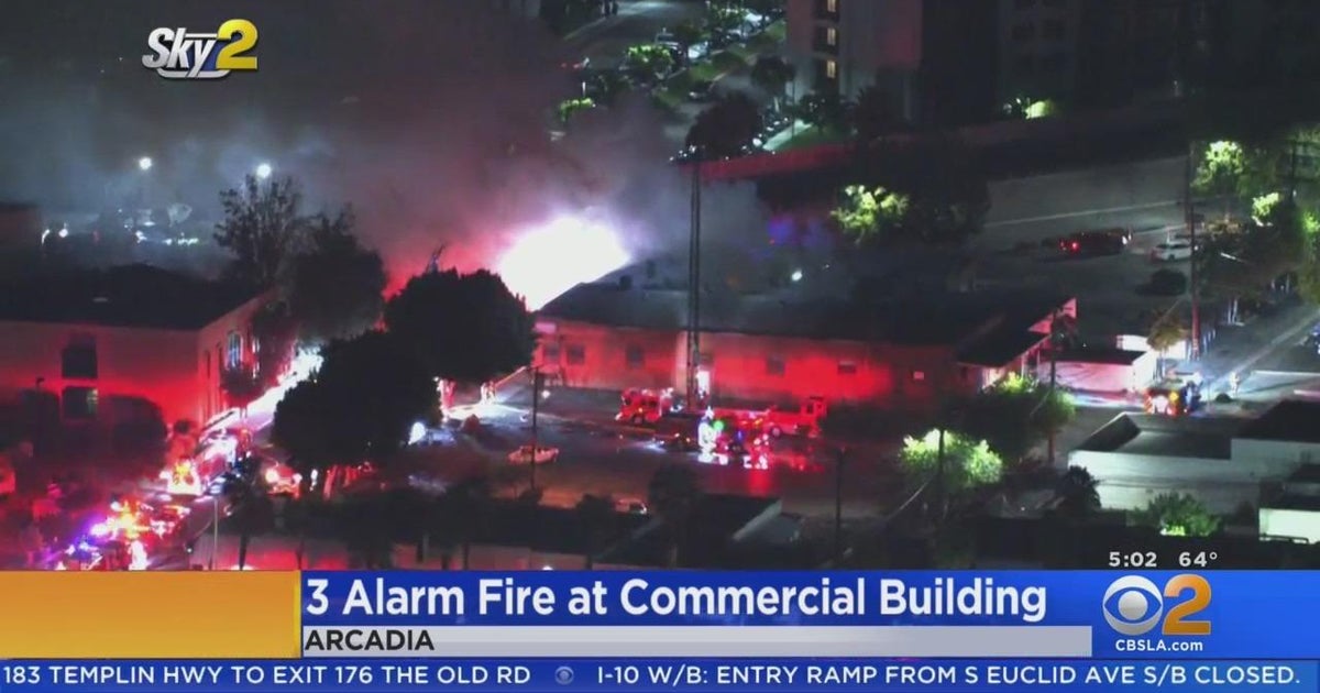 Firefighters gain handle on commercial structure fire in Arcadia - CBS ...