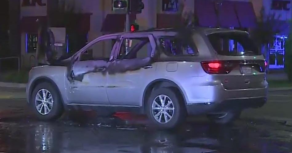 Suspected Sacramento sideshow ends in fire - CBS Sacramento