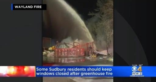 Firefighters monitoring air quality after Sudbury greenhouse fire - CBS ...