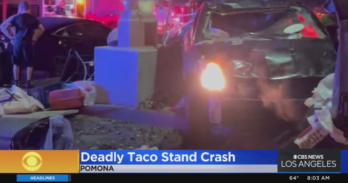 1 person killed, 12 others injured after car crashes into Pomona taco stand - CBS Los Angeles