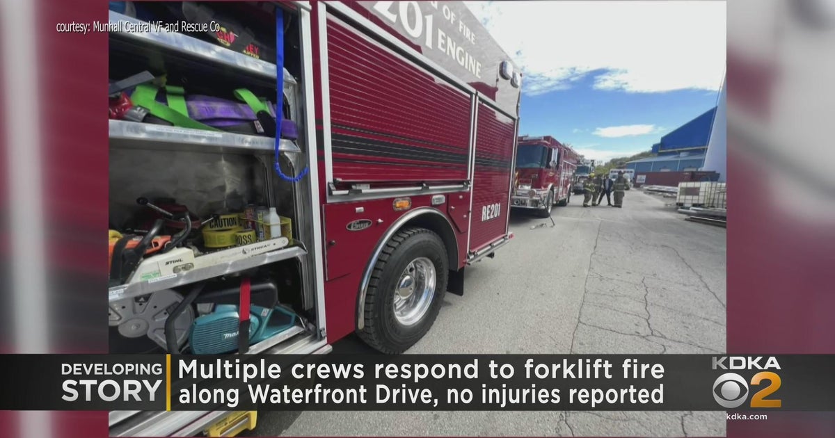 Forklift catches fire along Waterfront Drive - CBS Pittsburgh