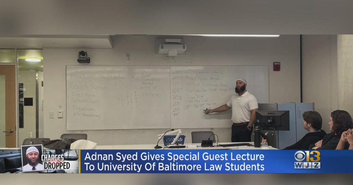 Adnan Syed gives guest lecture at University of Baltimore - CBS Baltimore