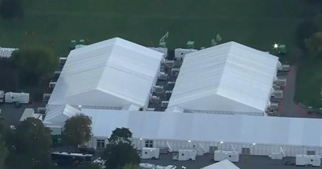 Migrant shelter facility opens on Randall's Island in New York City ... Migrant shelter facility opens on Randall's Island in New York City ...