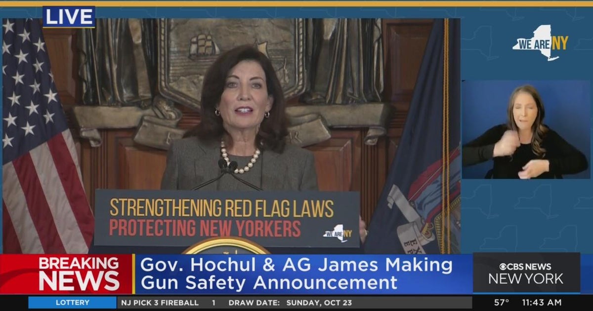 Gov. Kathy Hochul, AG Letitia James address gun safety - CBS New York
