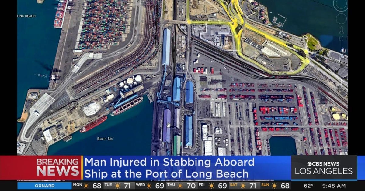 Man injured in stabbing aboard ship at the Port of Long Beach - CBS Los ...