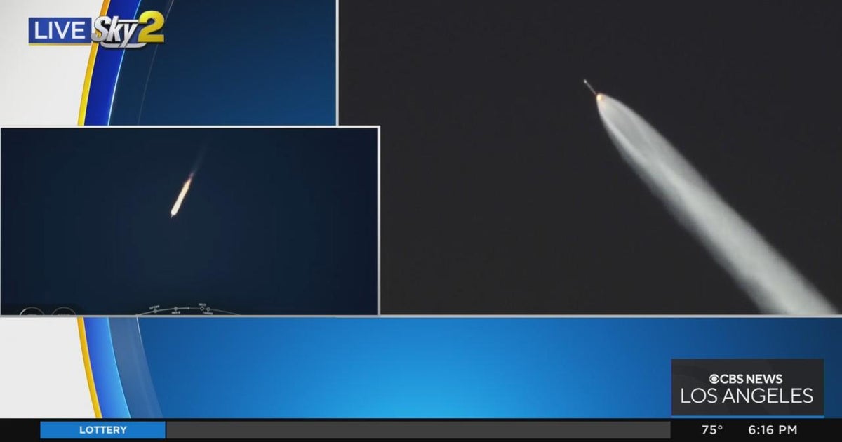 SpaceX Falcon 9 launches into the night sky - CBS Los Angeles
