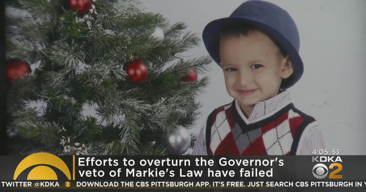 Efforts to overturn Wolf's veto of "Markie's Law" fail - CBS Pittsburgh