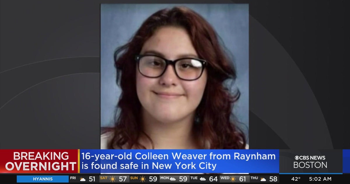 Missing Raynham Teen Colleen Weaver Found Safe In New York City Cbs