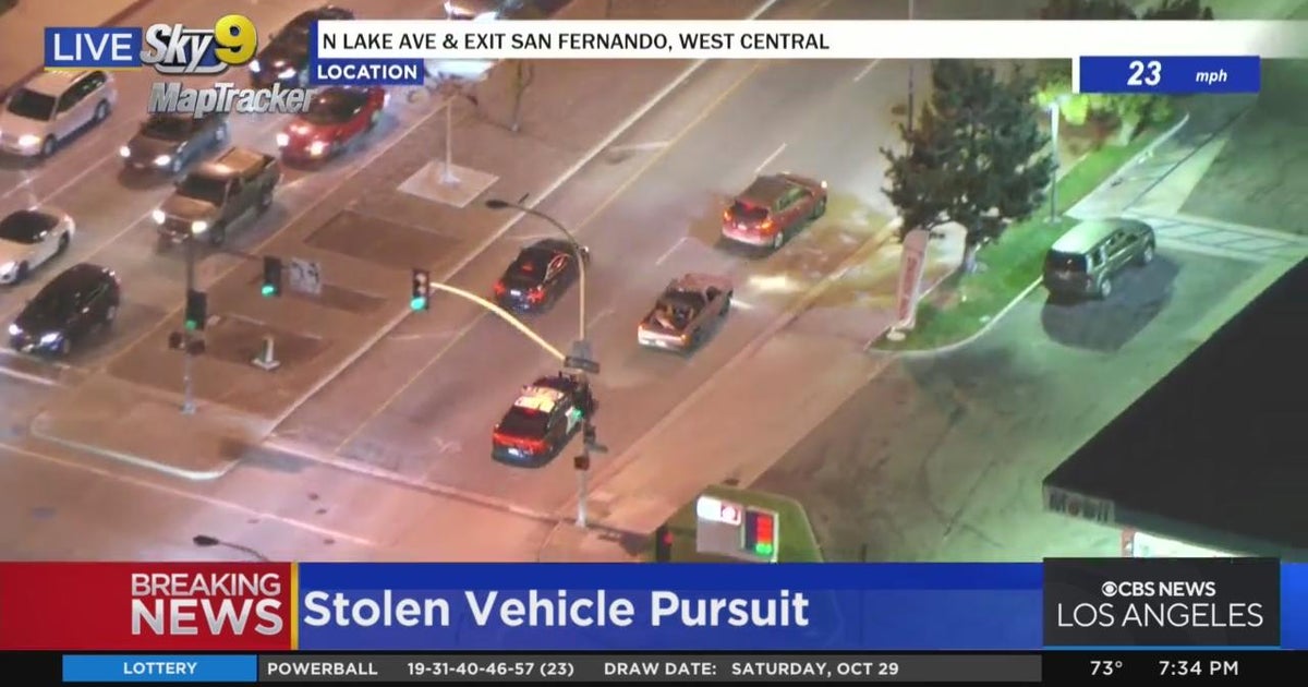 CHP PITs stolen vehicle on busy Pasadena street - CBS Los Angeles
