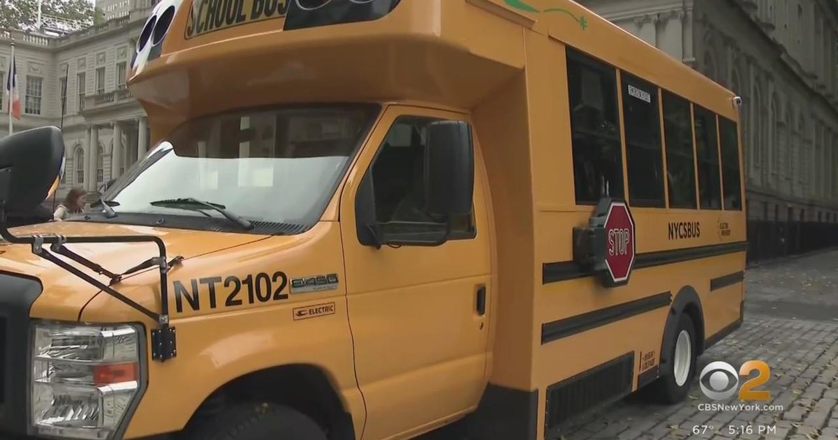 New York City yellow school buses going green - CBS New York