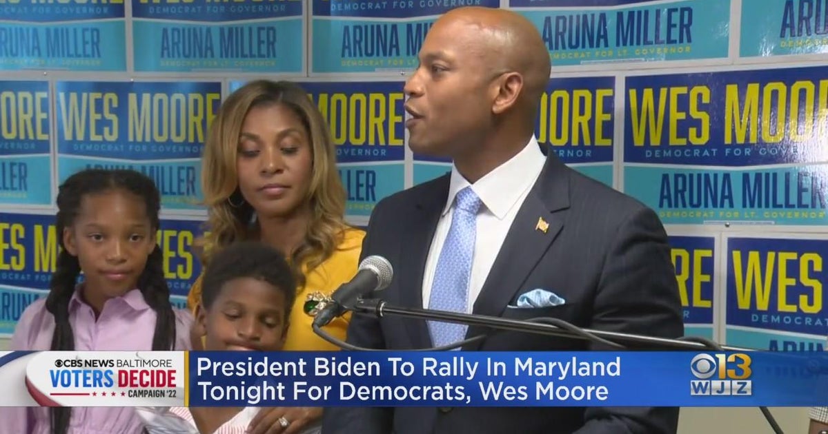 Wes Moore, President Biden team up for Maryland rally - CBS Baltimore