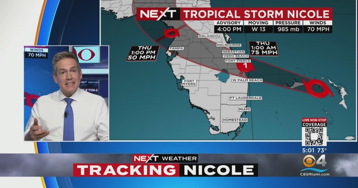 NEXT Weather: Tropical storm Nicole latest update 11/9/22 5PM. - CBS Miami