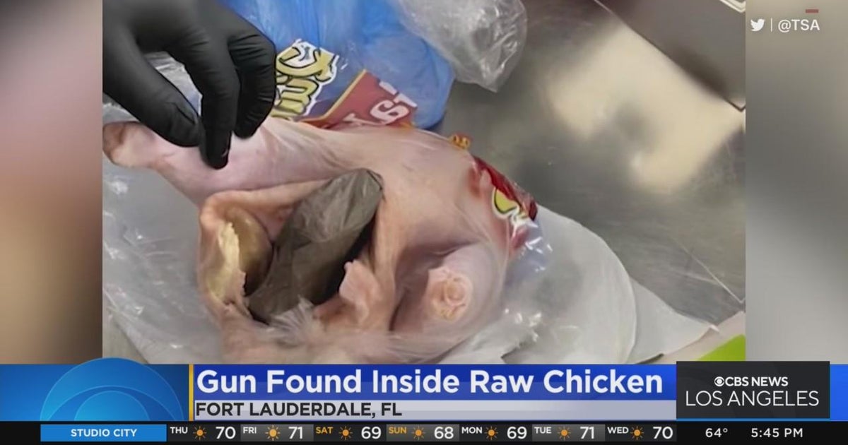 TSA agents find gun inside raw chicken at airport in Florida - CBS Los ...