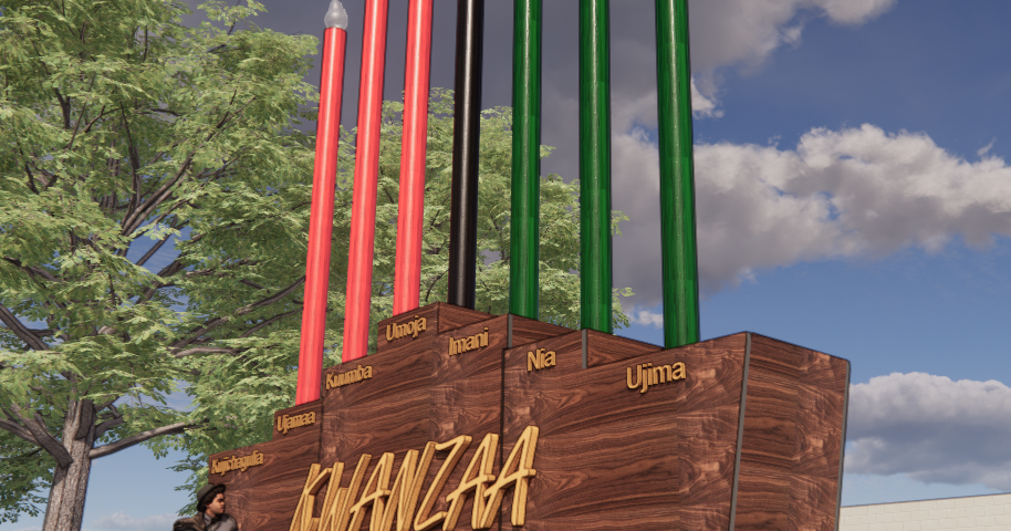 World's largest Kinara on display at Campus Martius during Kwanzaa ...