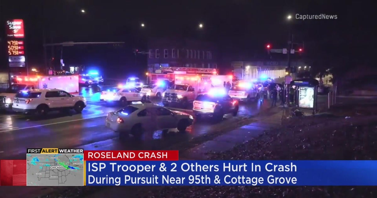 ISP trooper injured after pursuit, crash in Roseland - CBS Chicago