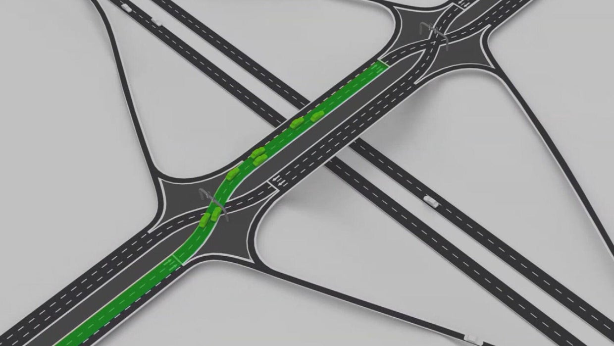 New diverging diamond interchange puts drivers on opposite side of road ...