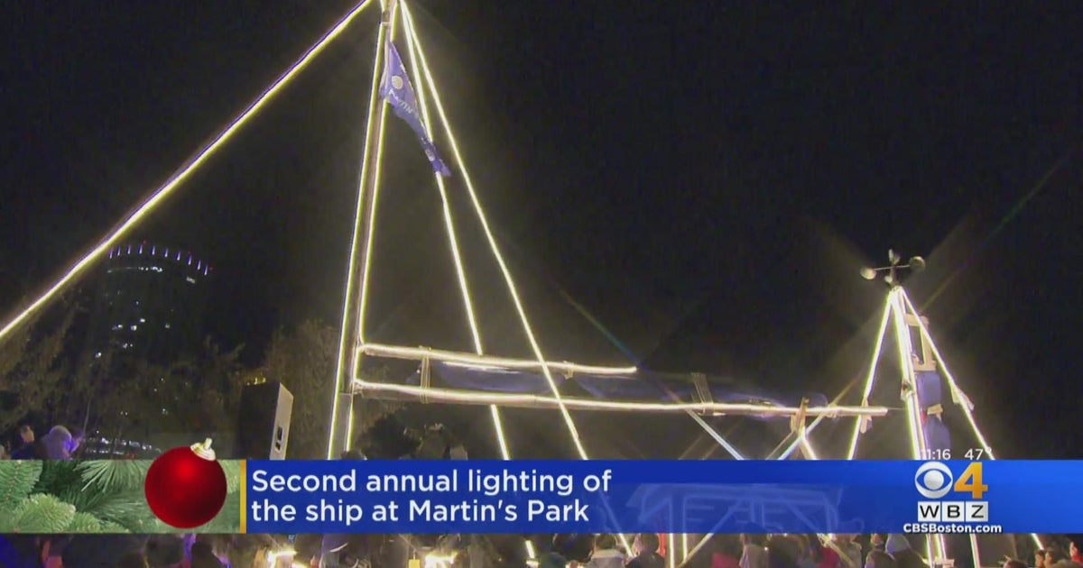 Second annual lighting of the ship at Martin's Park in Boston - CBS Boston