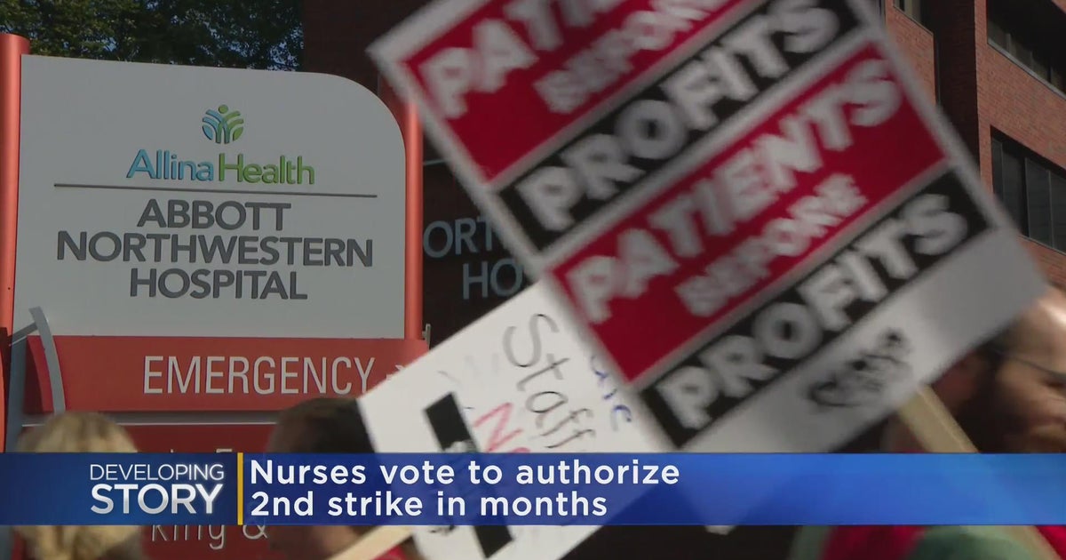 Nurses vote "overwhelmingly" in favor of 20-day strike - CBS Minnesota