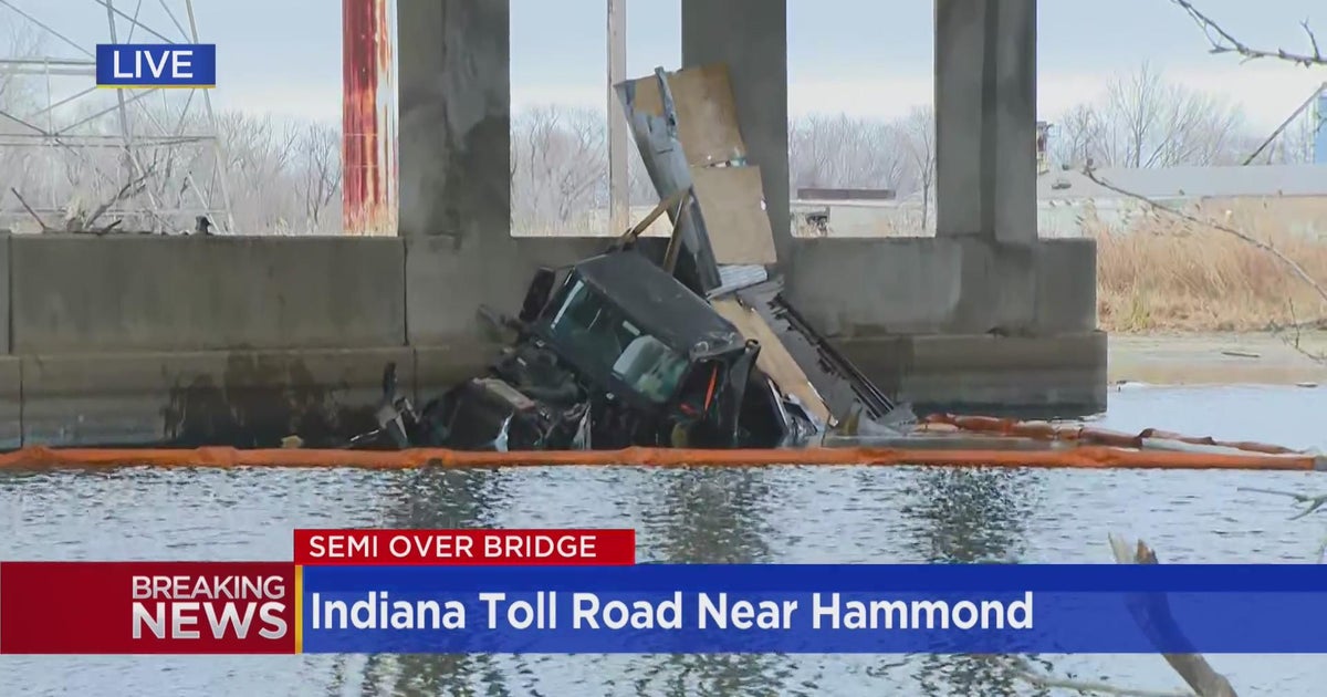 Ups Semi Truck Goes Off Bridge Catches Fire On Indiana Toll Road In