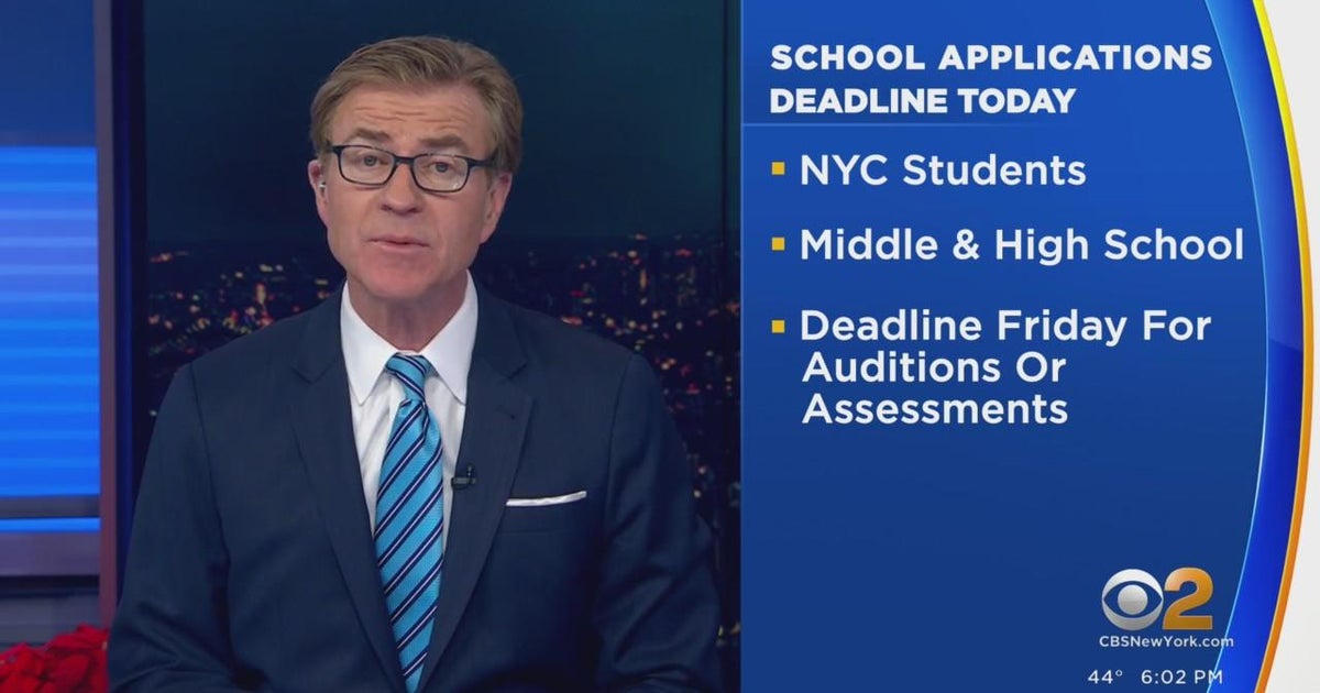 NYC middle and high school applications deadline - CBS New York
