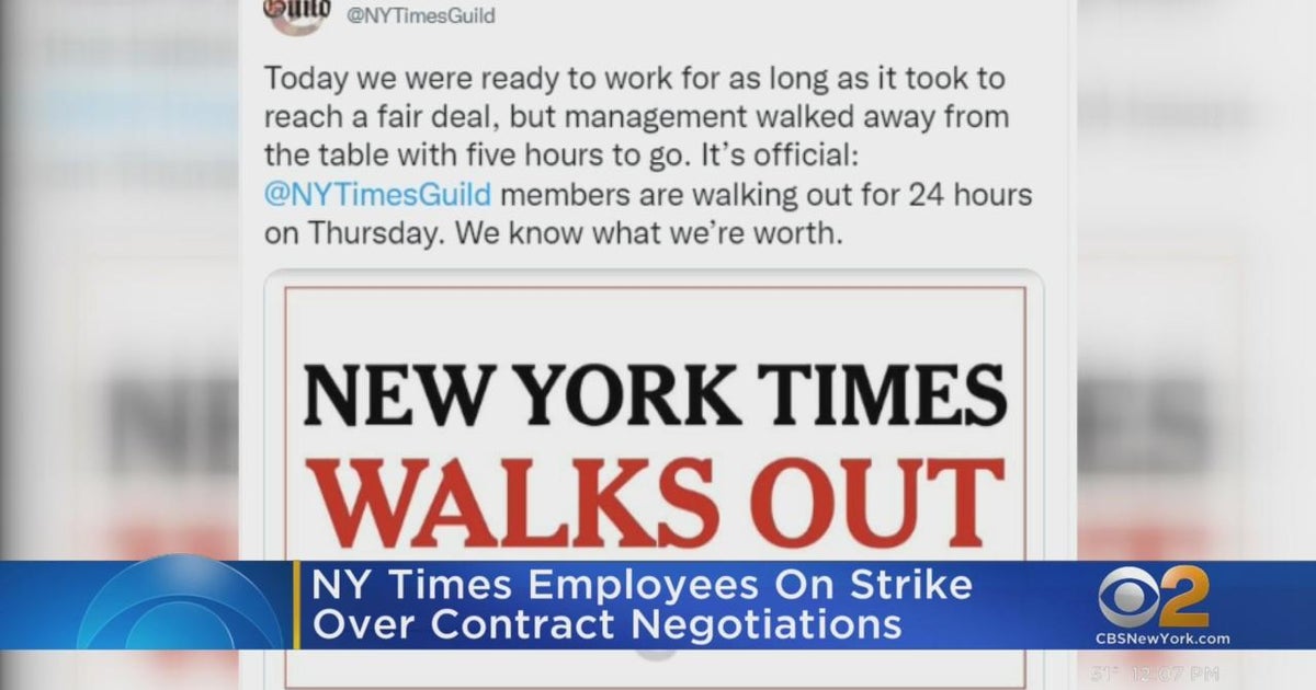 NY Times employees on strike - CBS New York