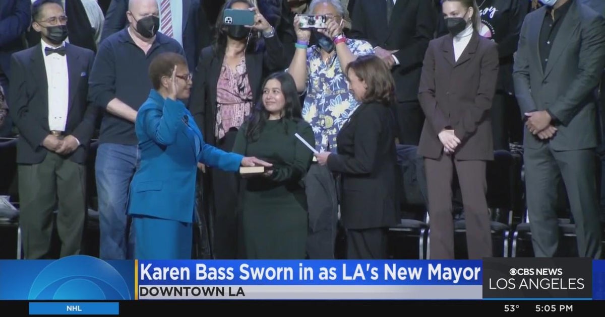 Karen Bass sworn in as 43rd Mayor of Los Angeles - CBS Los Angeles