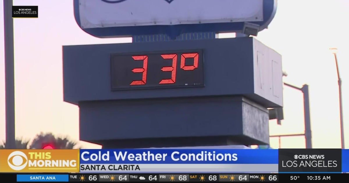 Cold weather in Santa Clarita; it's near freezing - CBS Los Angeles