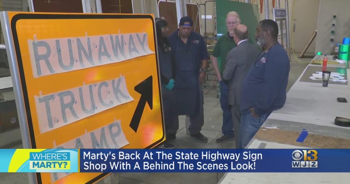 Where's Marty? Learning how state highway signs are made - CBS Baltimore