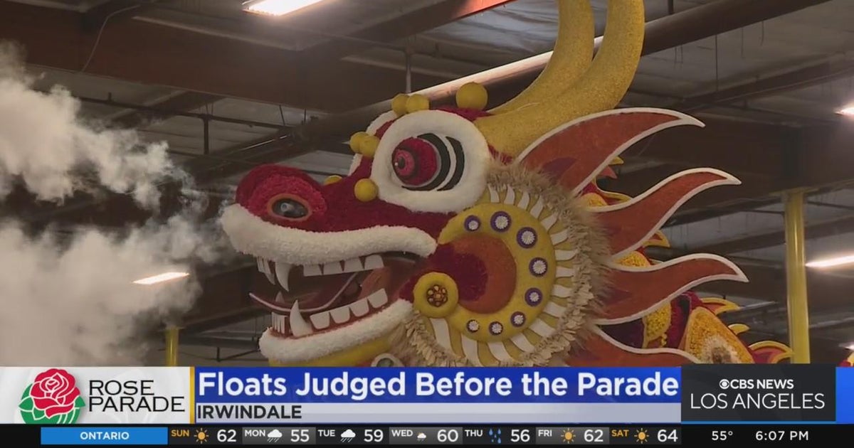 Rose Parade floats judged ahead of show time - CBS Los Angeles