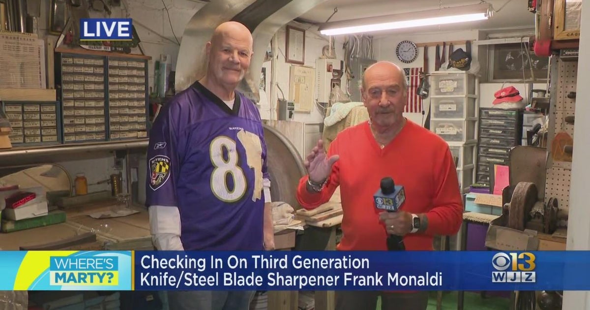 Where's Marty? With knife and steel blade sharpener Frank Monaldi - CBS ...