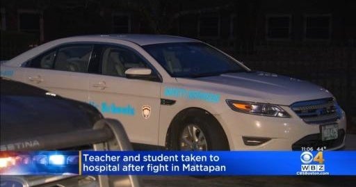 Teacher and student taken to hospital after fight in Mattapan - CBS Boston
