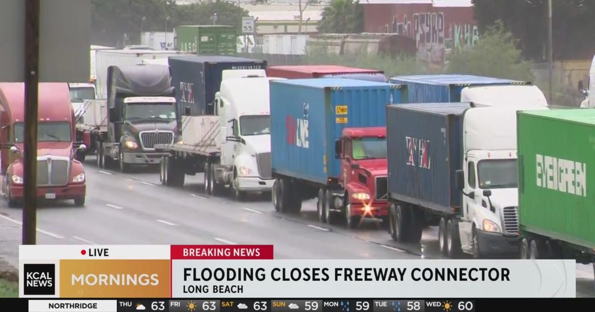 Flooding closes I-710/CA-91 Freeway connector in Long Beach - CBS Los ...