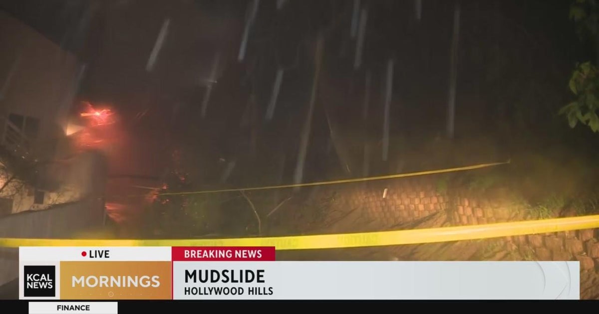 Mudslide damages homes in Hollywood Hills - CBS Los Angeles