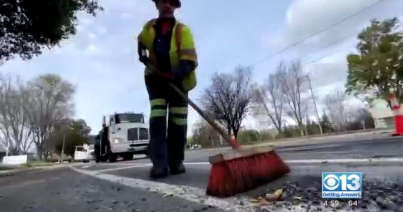 Crews get to work on fixing roads ahead of more storms - CBS Sacramento
