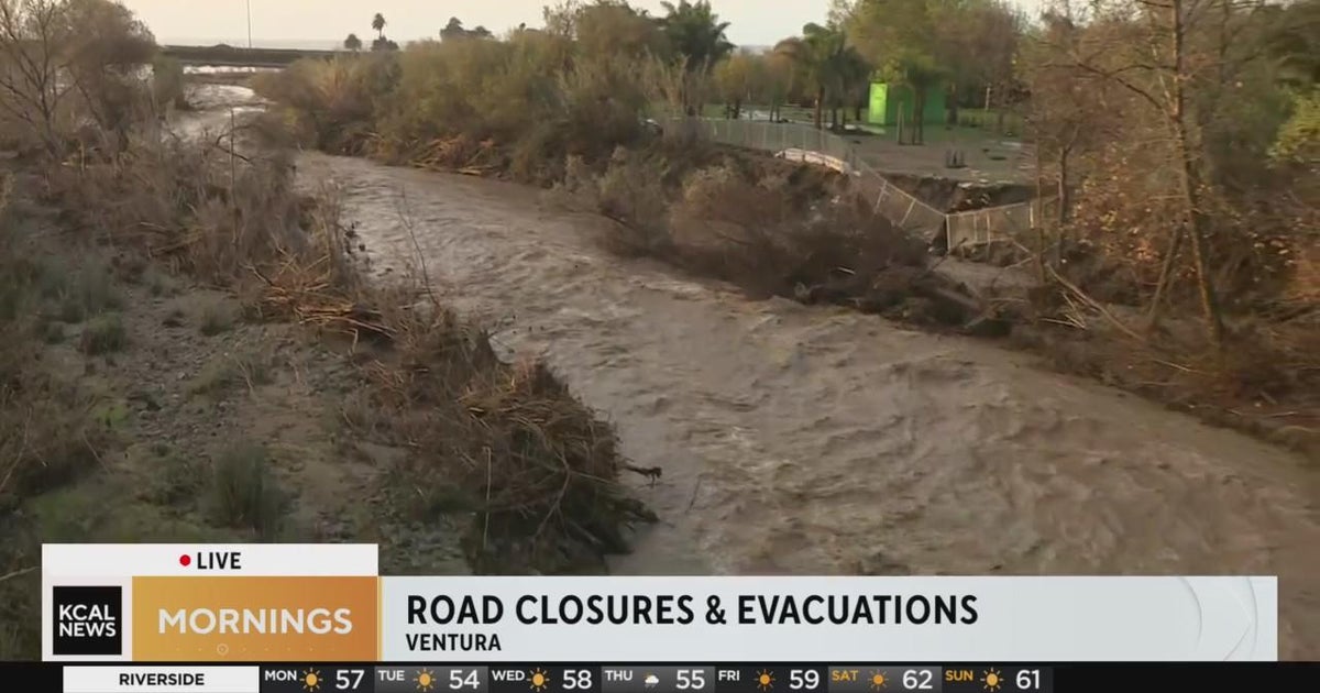 Ventura River flooding poses danger for pedestrians - CBS Los Angeles