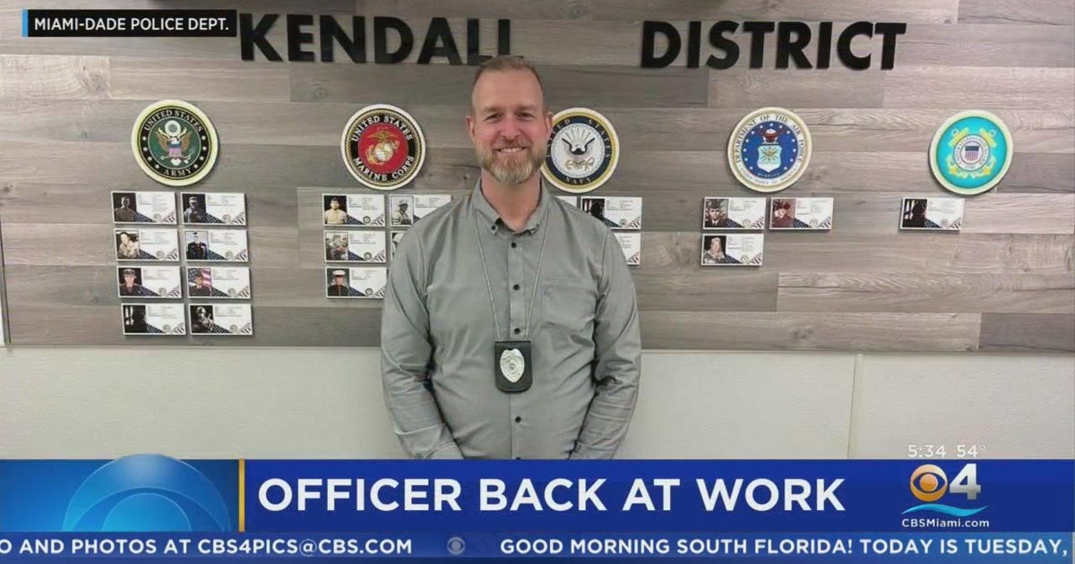 Miami-Dade police officer injured in violent crash returns to work ...