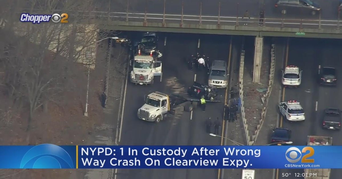 Wrong-way crash on Clearview Expressway - CBS New York