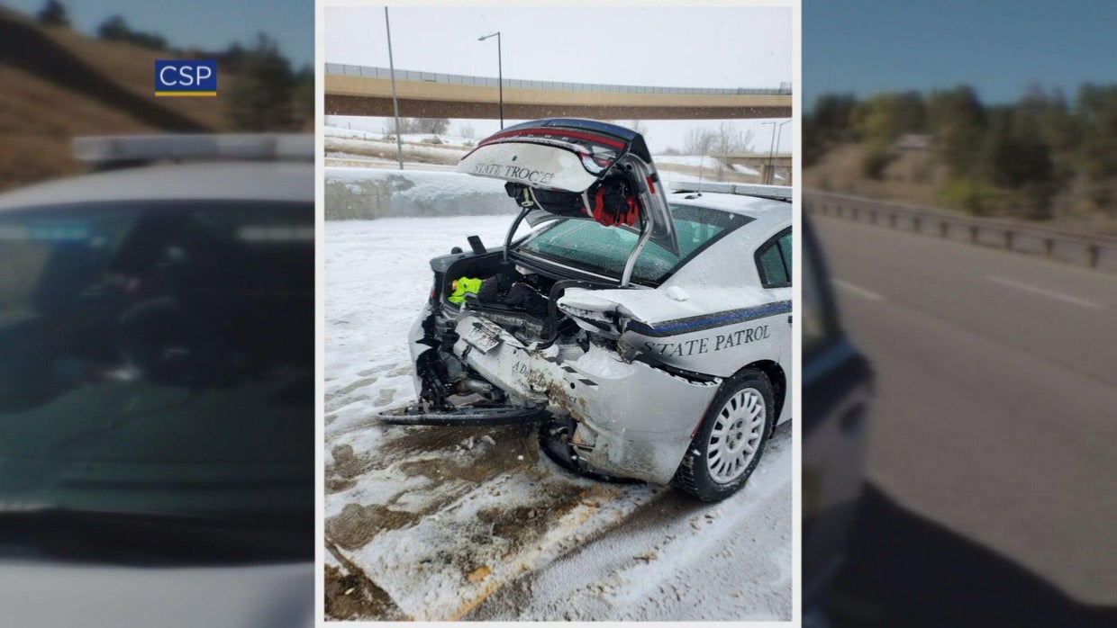 CSP trooper describes "close call" after driver plows into his patrol ...