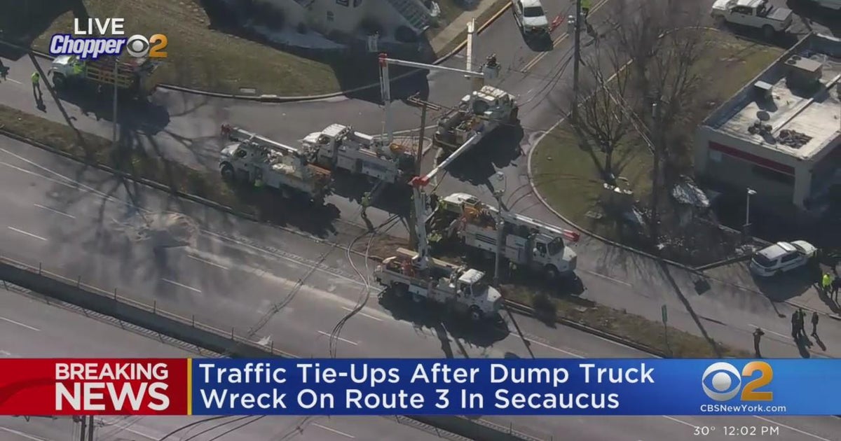 Route 3 remains closed due to downed wires - CBS New York